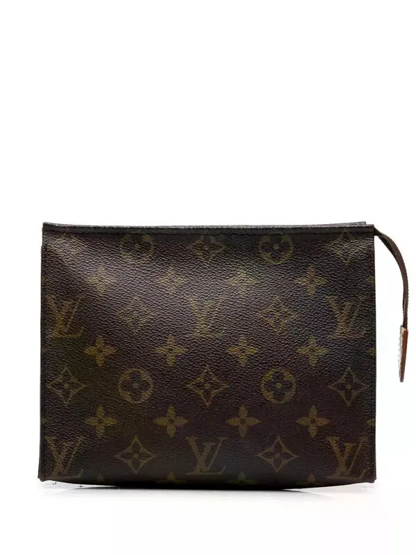 LOUIS VUITTON 1990-2010 Monogram Toiletry Pouch 19 Clutch Bag - Brown