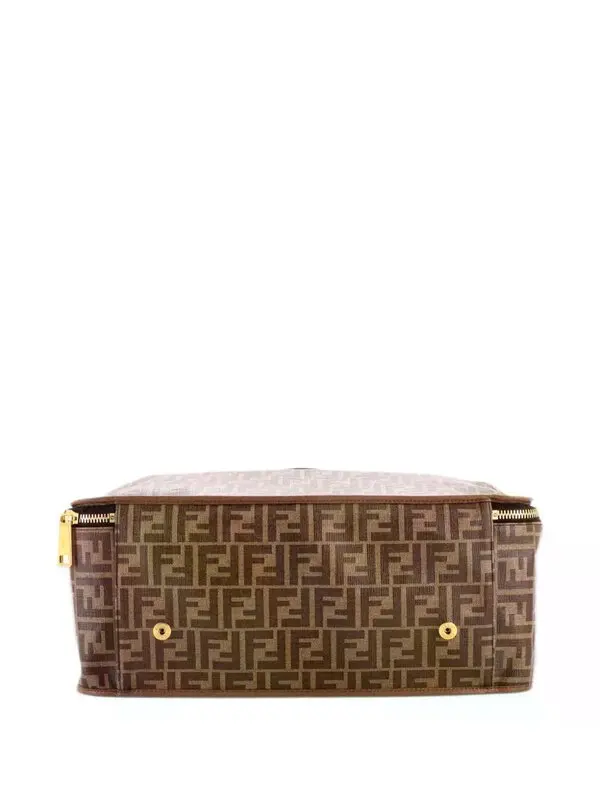 Fendi Zip Around Travel Bag Zucca Coated Canvas Large Satchel
