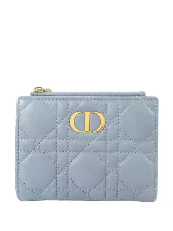 Dior Caro Dahlia Quilted-leather Wallet - Blue