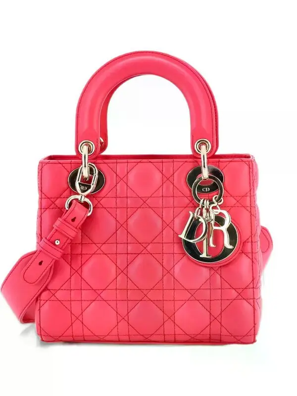 Dior My Abcdior Lady Bag Cannage Quilt Lambskin Crossbody Bag - Pink