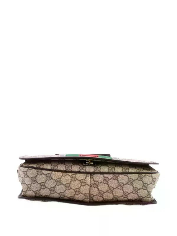 Gucci Vintage Web Flap Messenger Bag Gg Coated Canvas Medium Crossbody Bag