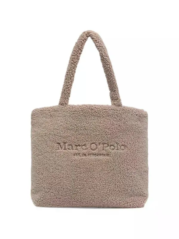 Marc O'polo Fleece-texture Logo-embroidered Tote Bag - Neutrals
