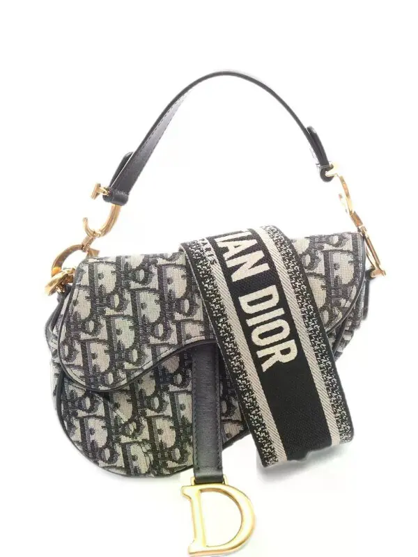 Dior 2010s Mini Saddle Oblique Tote Bag - Neutrals
