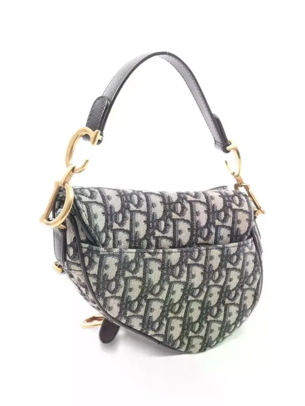 Dior 2010s Mini Saddle Oblique Tote Bag - Neutrals