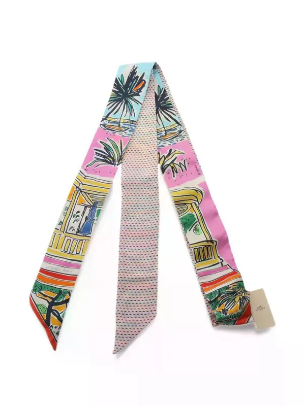 Hermès 2020s Twins Rayures D'ete Ribbon Scarf