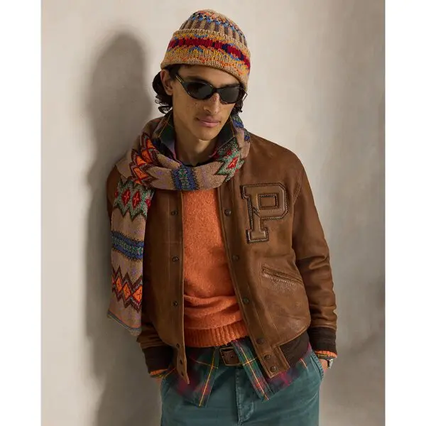 Ralph Lauren Leather Letter Jacket