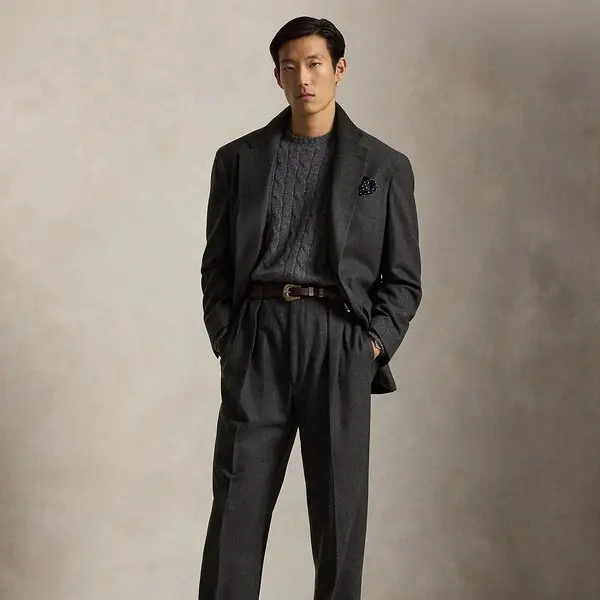 Ralph Lauren Heyworth Flannel Suit Trouser - Medium Grey