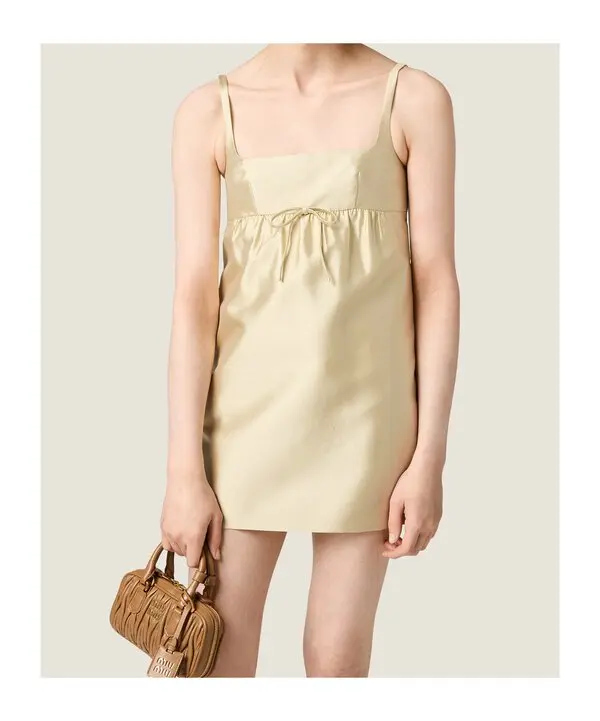 Miu Miu Embroidered Silk And Wool Dress