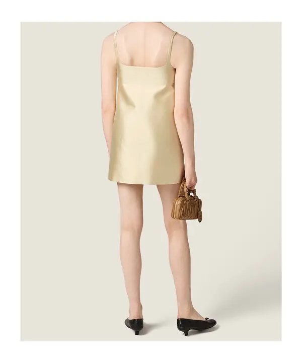 Miu Miu Embroidered Silk And Wool Dress