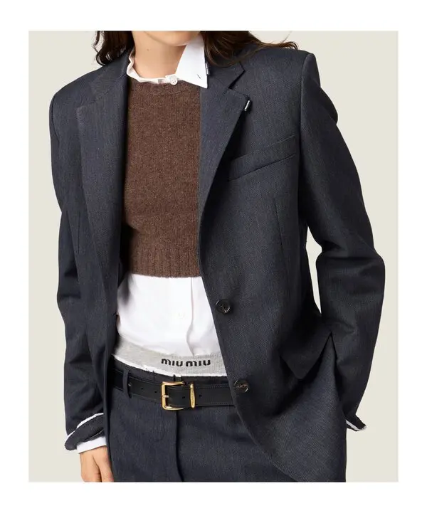 Miu Miu Single-breasted Twill Jacket