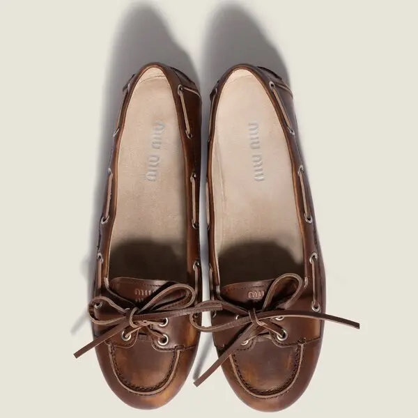 Miu Miu Deck Leather Loafers
