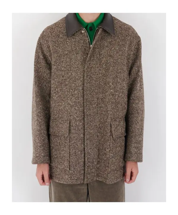 Auralee Tweed Zip-up Casual Jacket