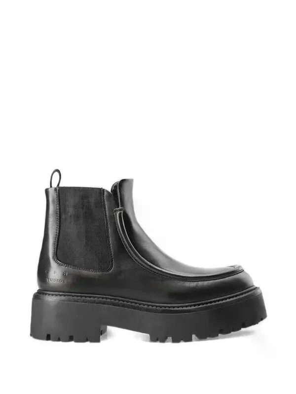 COPENHAGEN  Leather Chunky-sole Ankle-high Chelsea Boots - Black