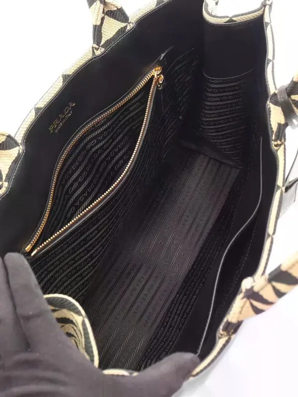 Prada 2010s Large Symbole Canvas Tote Bag - Black