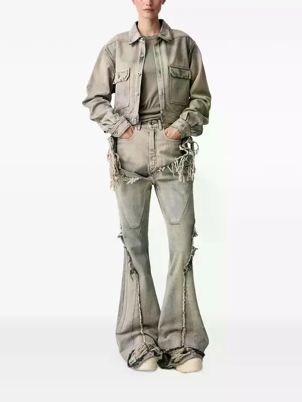 Rick Owens Long-sleeve Cropped Denim Jacket