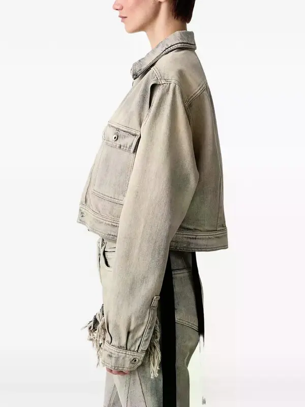 Rick Owens Long-sleeve Cropped Denim Jacket