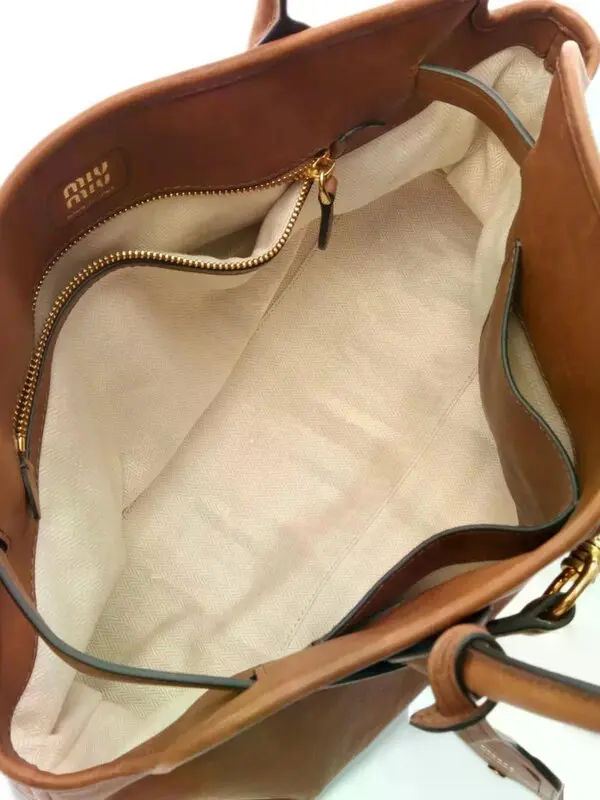 Miu Miu 2010s Medium Adventure Leather Tote Bag