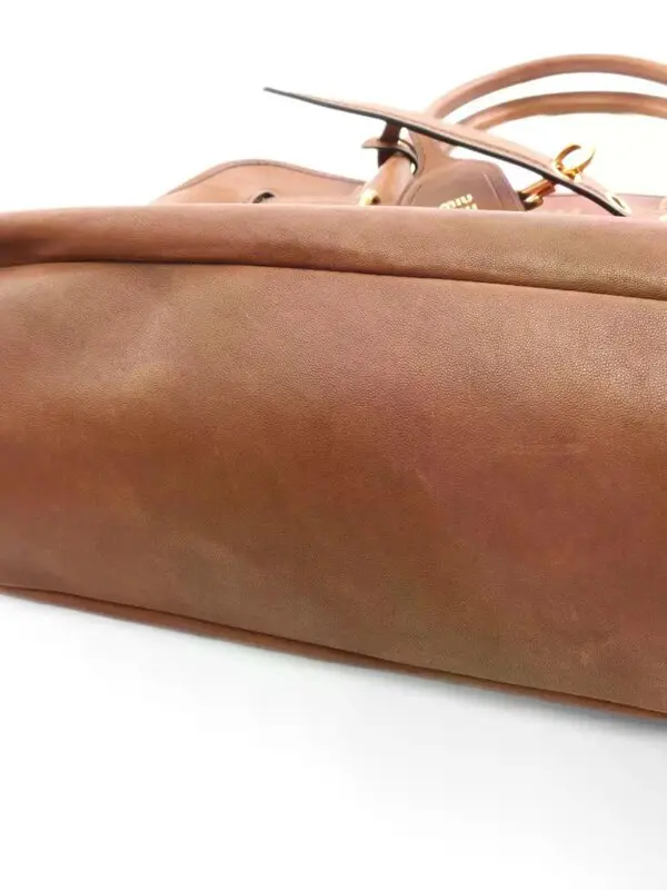 Miu Miu 2010s Medium Adventure Leather Tote Bag