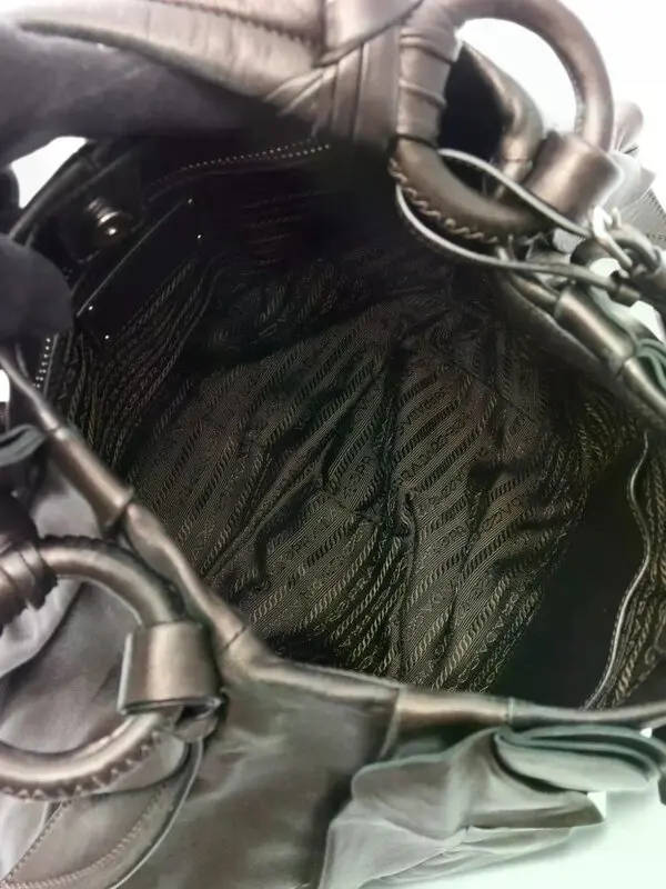 Prada 2000s Ruffled Leather Shoulder Bag