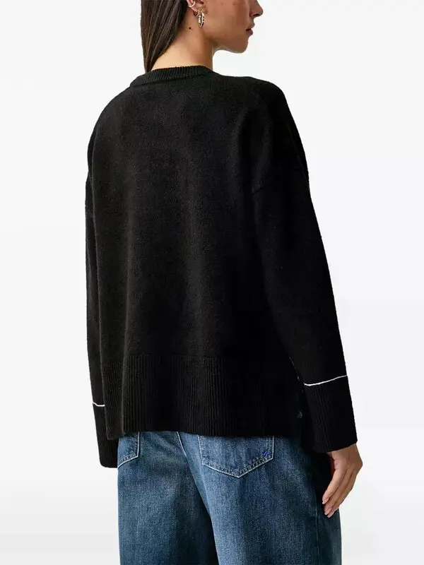 Karl Lagerfeld Contrast-trim Logo-embroidered Sweater