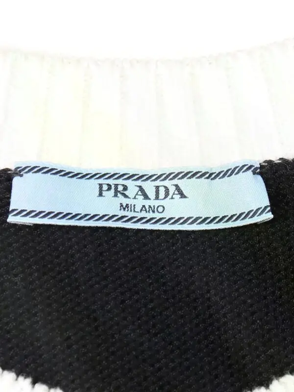 Prada 2000s Logo-embroidered Knitted Midi Dress
