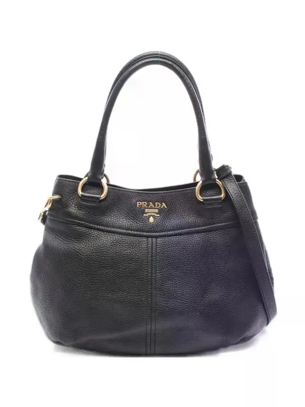 Prada 2000s Grained Leather Tote Bag
