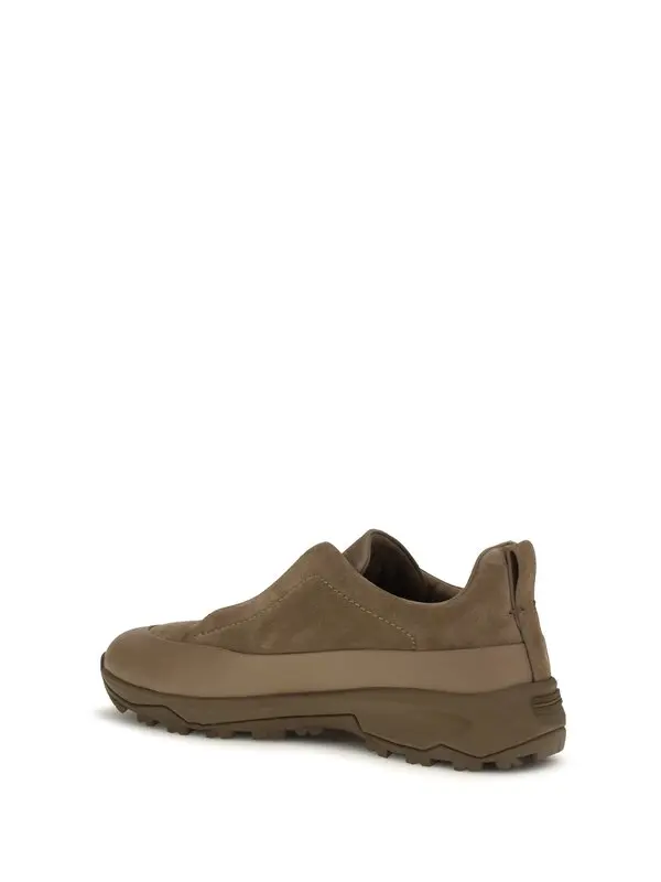 Zegna Triple Stitch™ Monte Leather And Suede Sneakers
