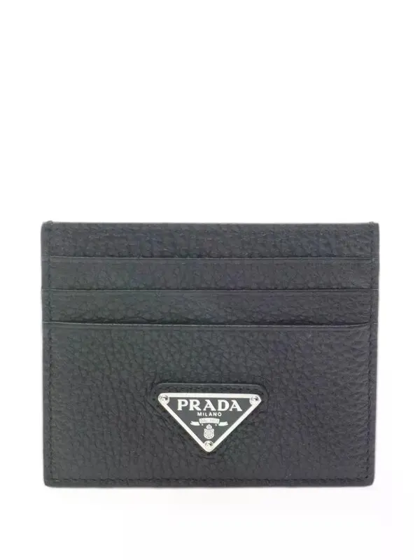 Prada 2020s Vitello Daino Card Case - Black