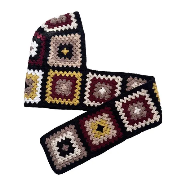 ANA CHIC Handmade Crochet Hooded Scarf