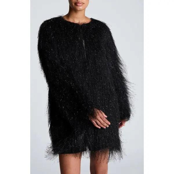 KENNETH COLE COLLECTION Fringe Collarless Jacket