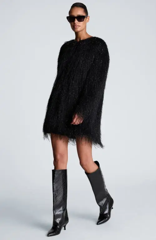 KENNETH COLE COLLECTION Fringe Collarless Jacket