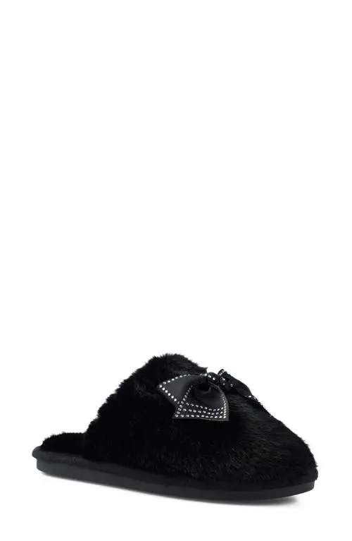 CANDIE'S Serenna Faux Fur Slipper - Black