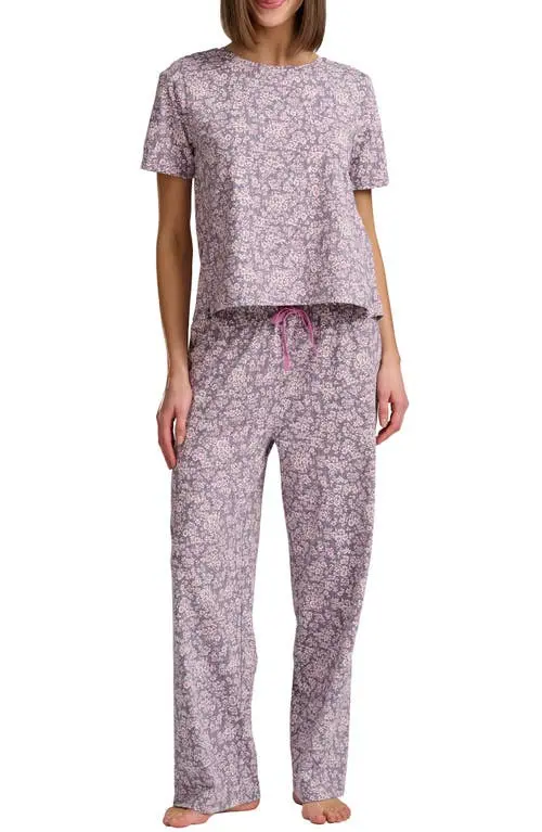 Splendid Short Sleeve Tee And Long Pants Pajamas