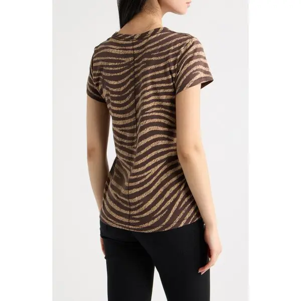Rag & Bone Zebra Print Cotton T-shirt - Brown Zebra