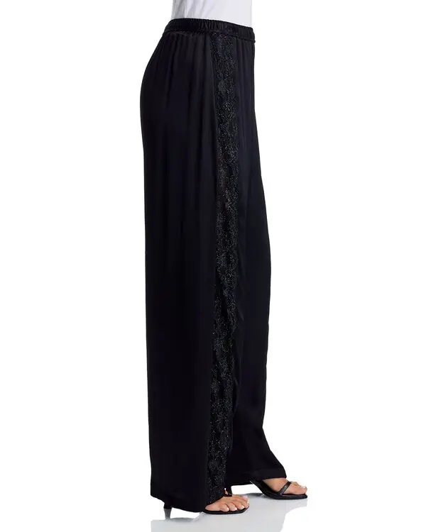 Alexander Wang Lingerie Lace Embellished Wide Leg Pants