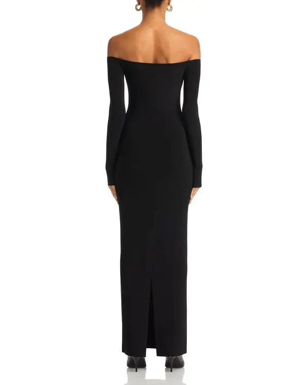 Norma Kamali Stretch Jersey Off-the-shoulder Gown