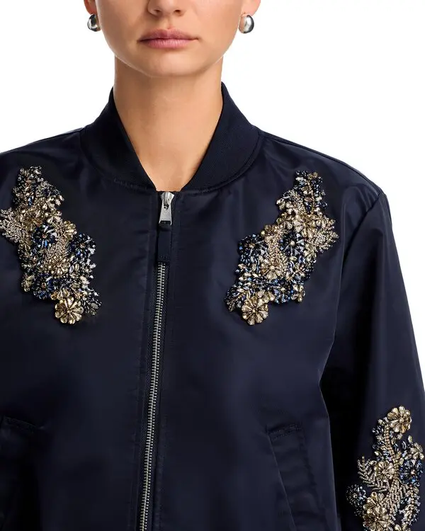 Cinq À Sept Crystal Garden Talulla Bomber Jacket