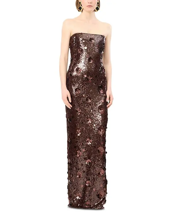 ROTATE BY BIRGER CHRISTENSEN Sequin Strapless Dress