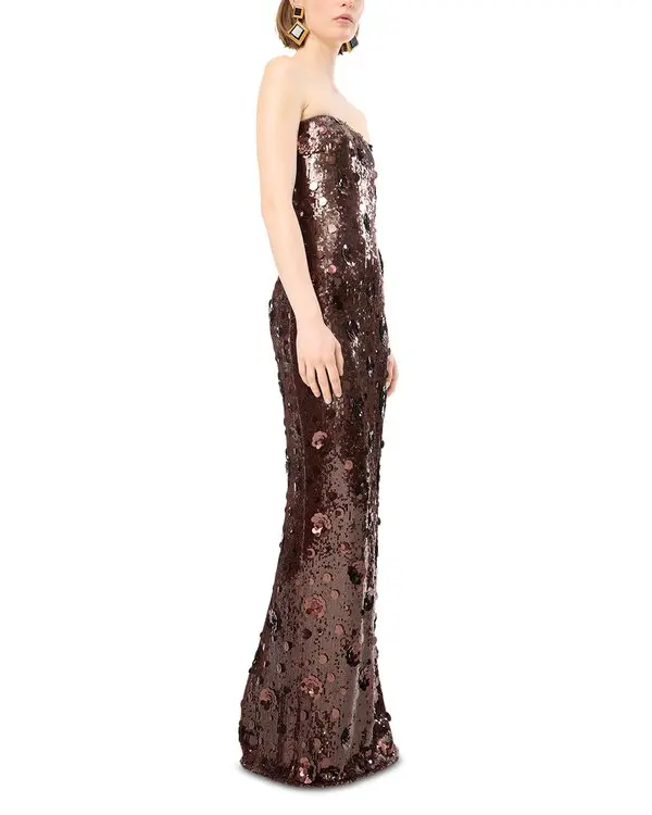ROTATE BY BIRGER CHRISTENSEN Sequin Strapless Dress