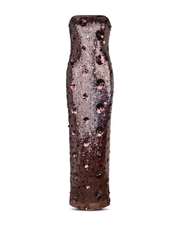 ROTATE BY BIRGER CHRISTENSEN Sequin Strapless Dress