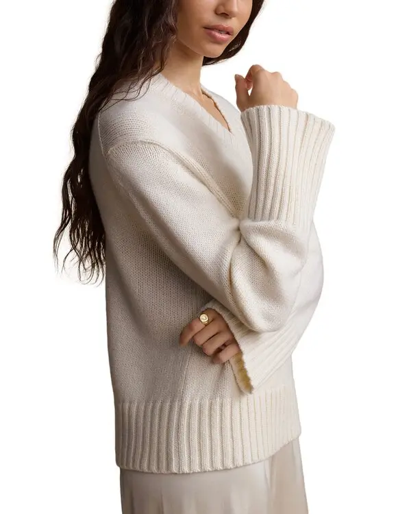 Jenni Kayne Jet Cashmere Cropped Sweatshirt - Ivory