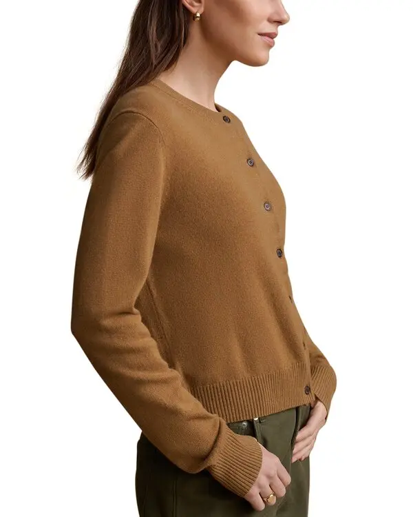 Jenni Kayne Flynn Cashmere Crewneck Cardigan - Caramel