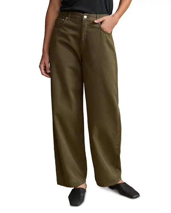 Jenni Kayne Beachwood Cotton Mid Rise Wide Jeans - Moss