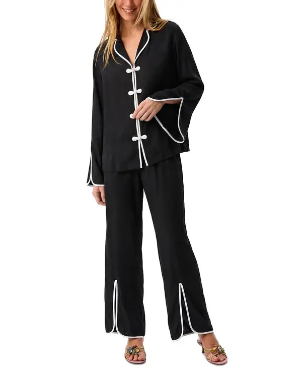 Sleeper Louis Chinoiserie Contrast Pajama Set