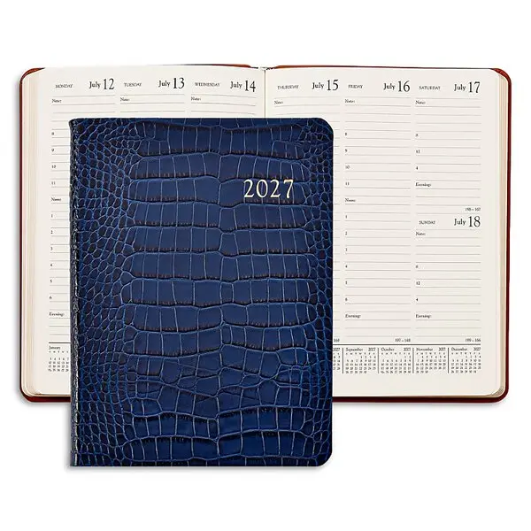 GRAPHIC IMAGE 2027 Croc Embossed Leather Desk Diary