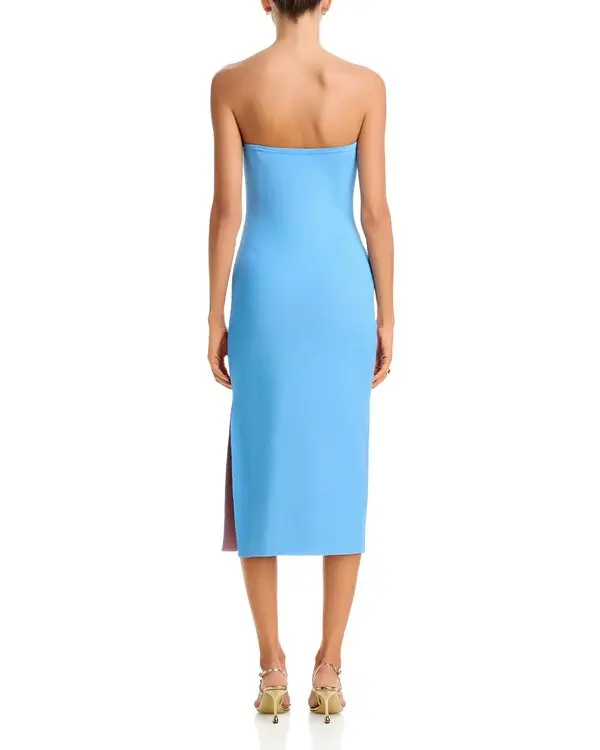 MILLY Seraphina Strapless Floral Midi Dress