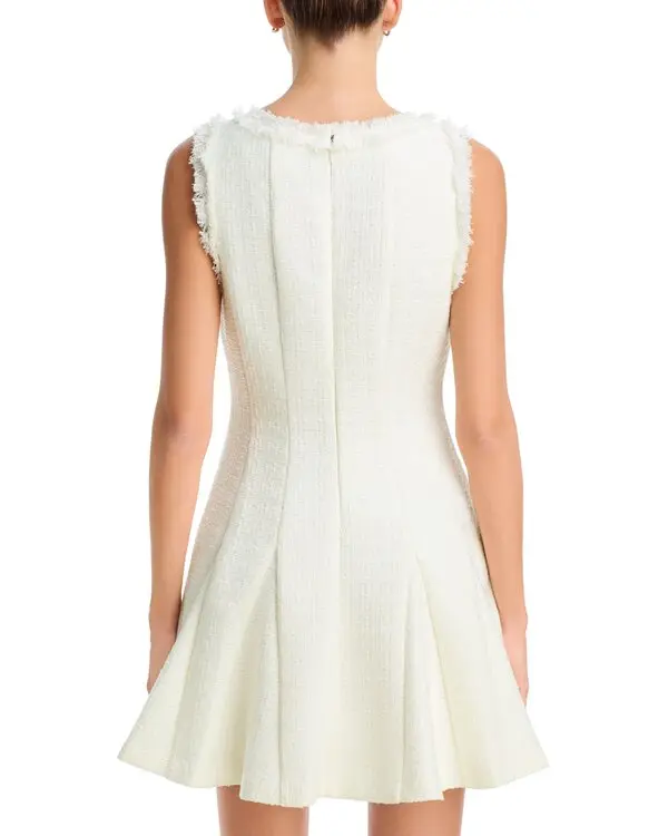 MILLY Juniper Cotton Blend Tweed Fit & Flare Mini Dress