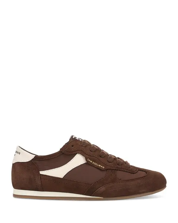 Sam Edelman Camillia Suede Low Top Sneakers - Java Brown