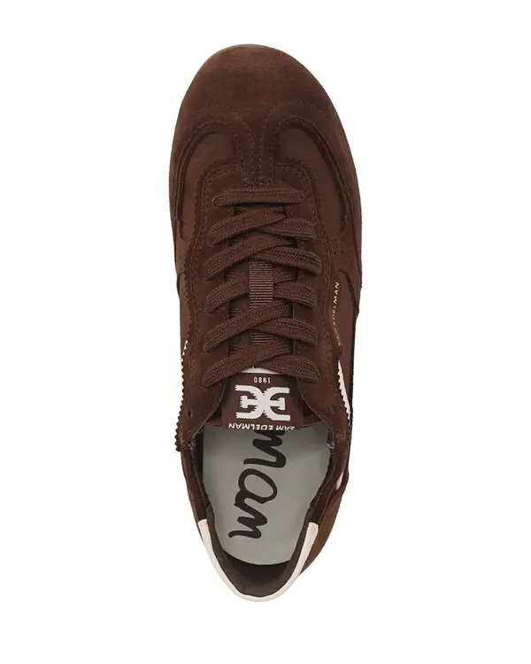 Sam Edelman Camillia Suede Low Top Sneakers - Java Brown