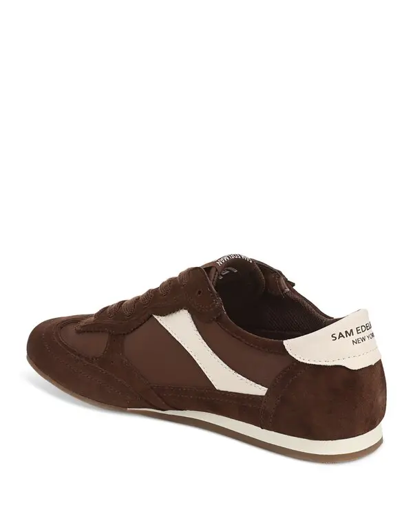 Sam Edelman Camillia Suede Low Top Sneakers - Java Brown